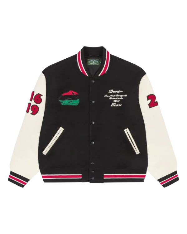 Denim Tears Peace Wreath Varsity Jacket | Shop Now